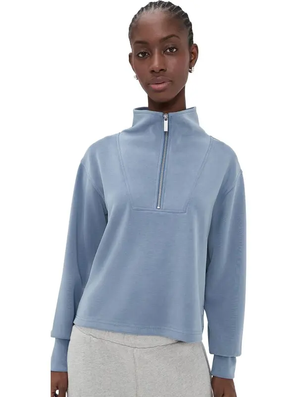 Sweaty Betty Quarter Zip Sweatshirt - Luxe Blue