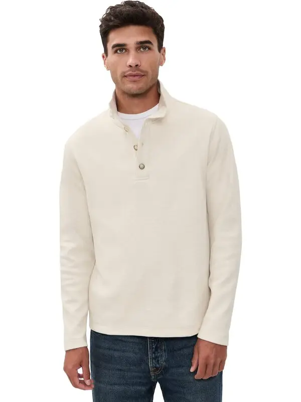 Vince Button Mock Neck Long Sleeve - H Bone