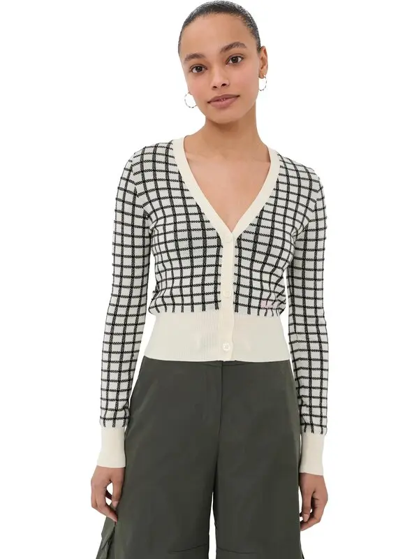 Marni Check Pattern Cardigan - Black