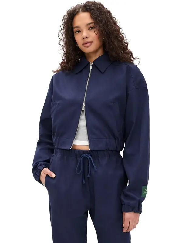 DANZY Cropped Denim Jacket - Navy