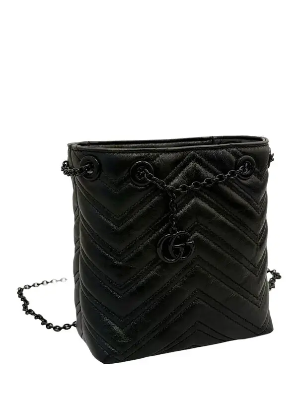 Gucci Nano Gg Marmont Chain-strap Crossbody Bag - Black