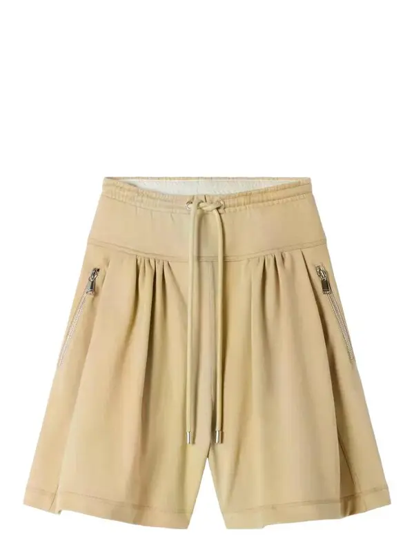 LANVIN Zip Pleated Shorts - Neutrals