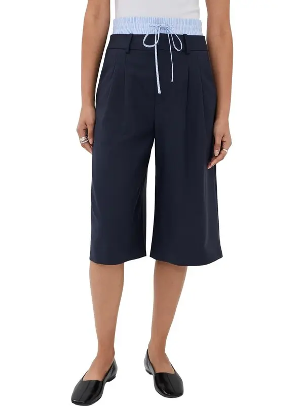 Monse Double Waistband Culottes - Dark Sapphire