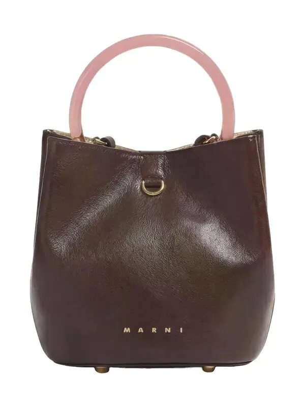 Marni Pannier Ring-handle Bucket Bag - Brown