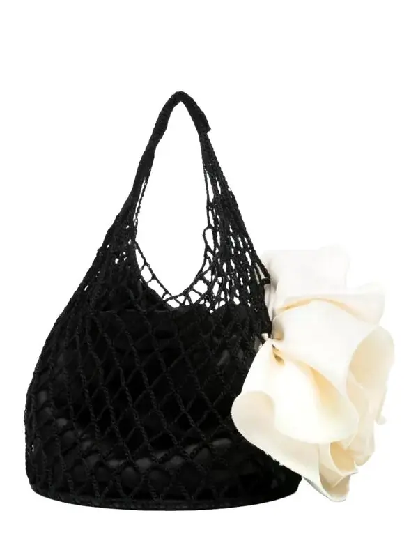 Magda Butrym Woven Tote Bag With Ruffle Detail - Black
