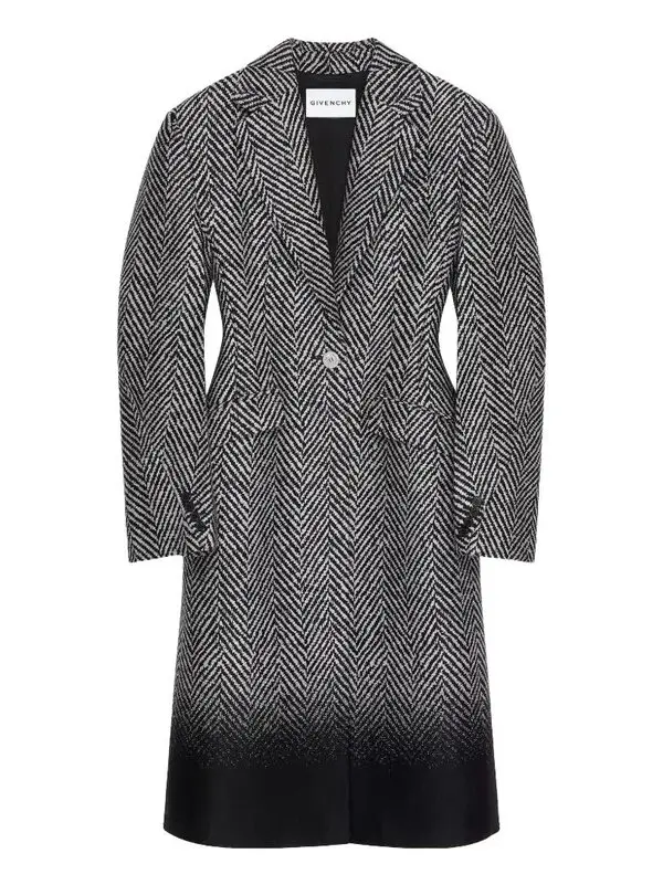 Givenchy Herringbone Cocoon Coat - Black