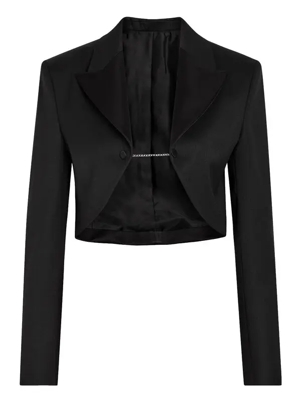 Alaïa Tuxedo Cropped Jacket - Black