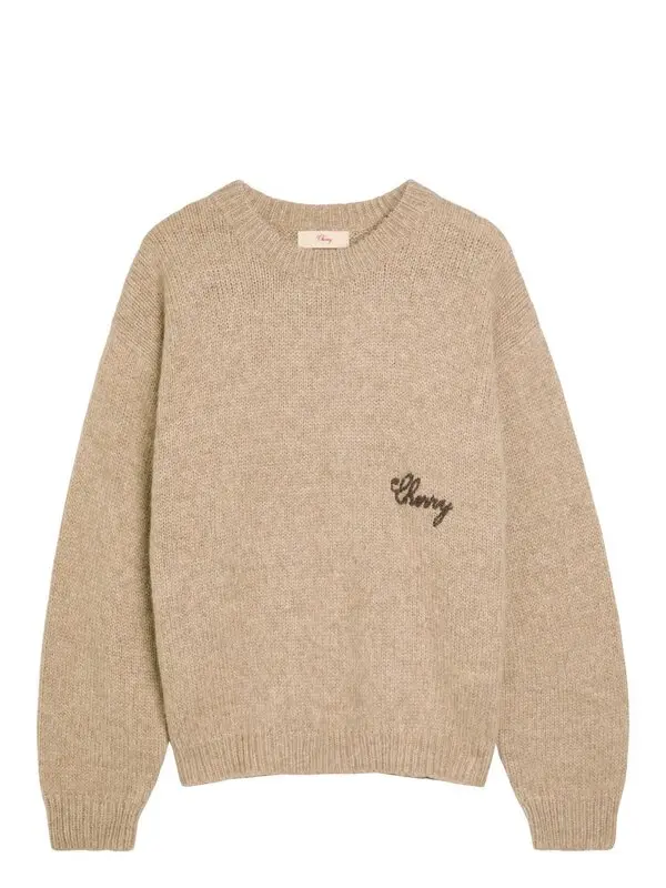 CHERRY LOS ANGELES American Classic Logo Alpaca-blend Jumper - Off White