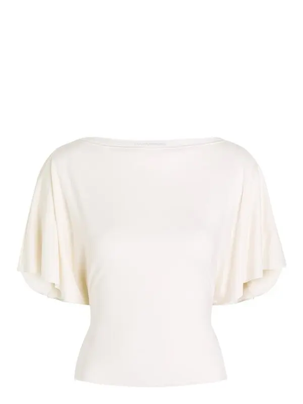 REFORMATION Avery Waist-tie Stretch-jersey Top - White