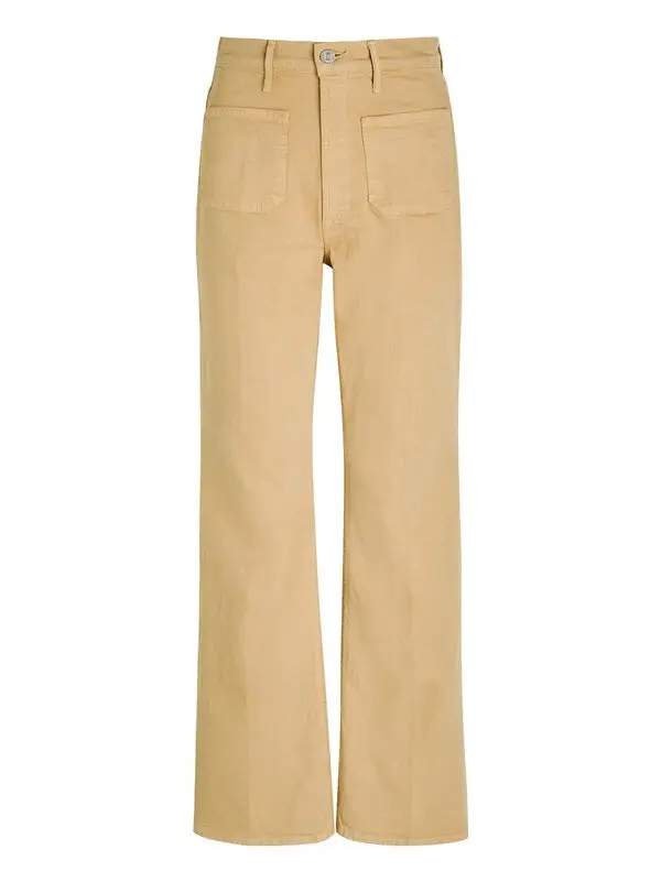 MOTHER Patch Pocket Wide-leg Stretch-denim Jeans - Beige