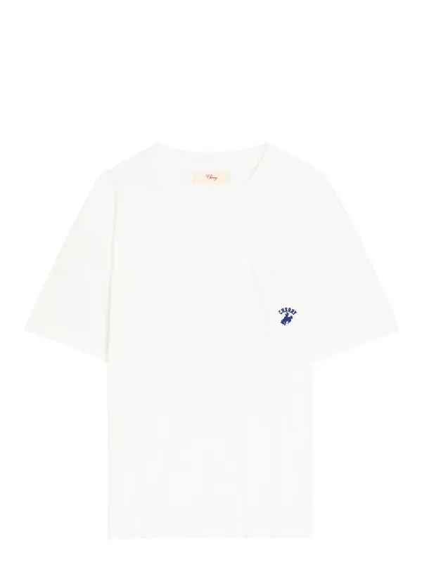 CHERRY LOS ANGELES Western Athletic Logo-embroidered Cotton T-shirt - White