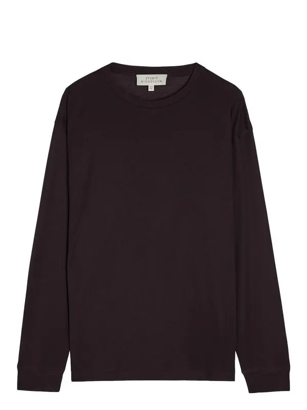 Studio Nicholson Fine-knit T-shirt - Dark Purple