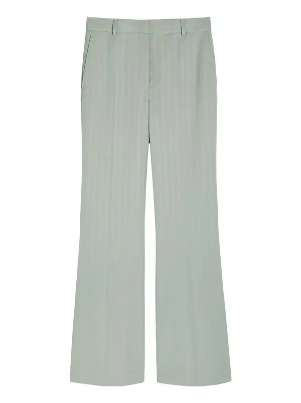 Stella McCartney Bootcut Wool Trousers - Sage
