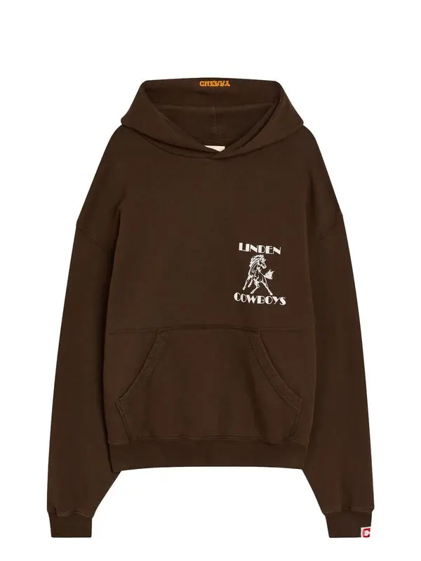 CHERRY LOS ANGELES Printed Hooded Cotton Sweatshirt - Brown