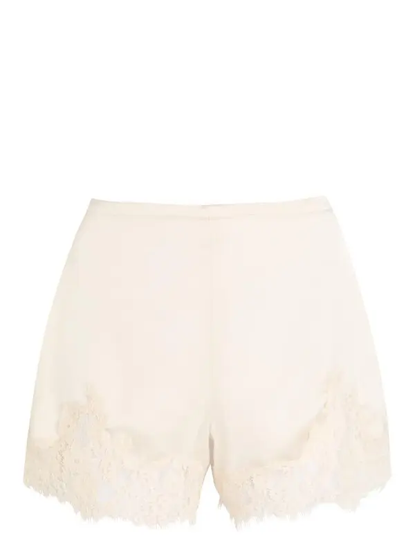 REFORMATION Fern Lace-trim Satin Shorts - White
