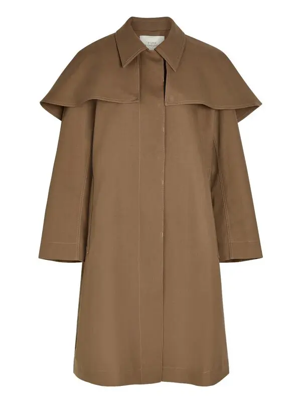 Studio Nicholson Detachable-cape Cotton Parka - Brown