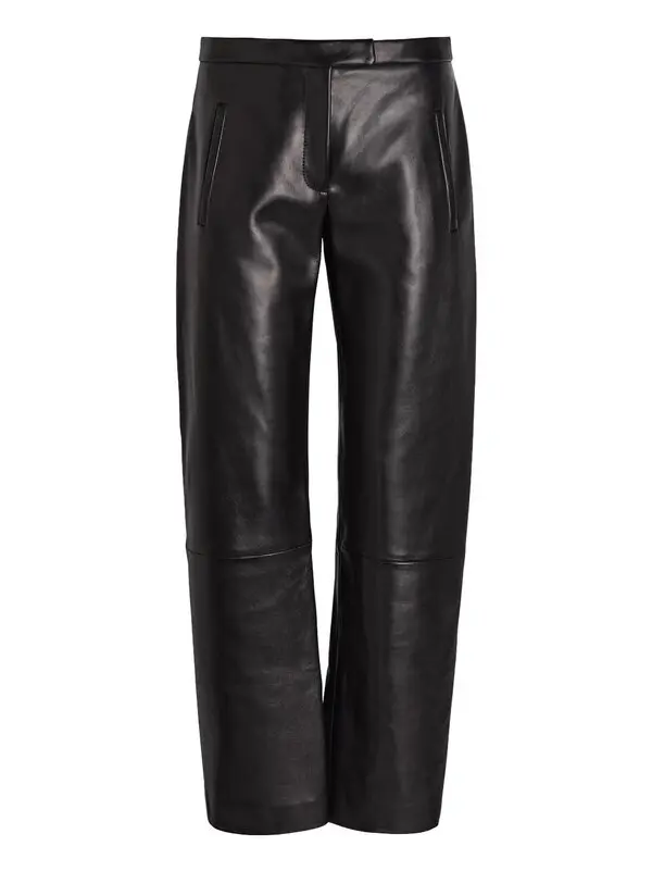 Khaite Miles Leather Trousers - Black
