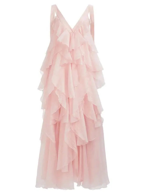 Aje Athena Ruffled Gown - Pink
