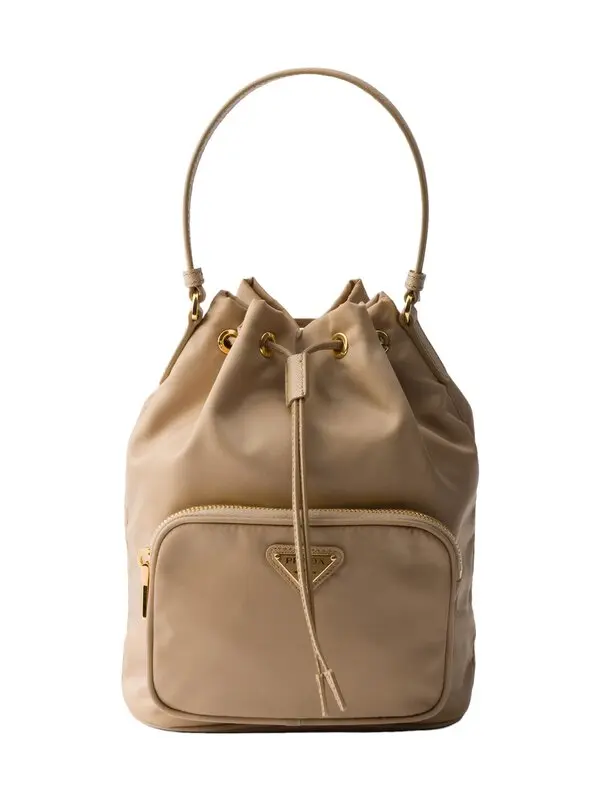 Prada Duet Re-nylon Bucket Bag - Brown