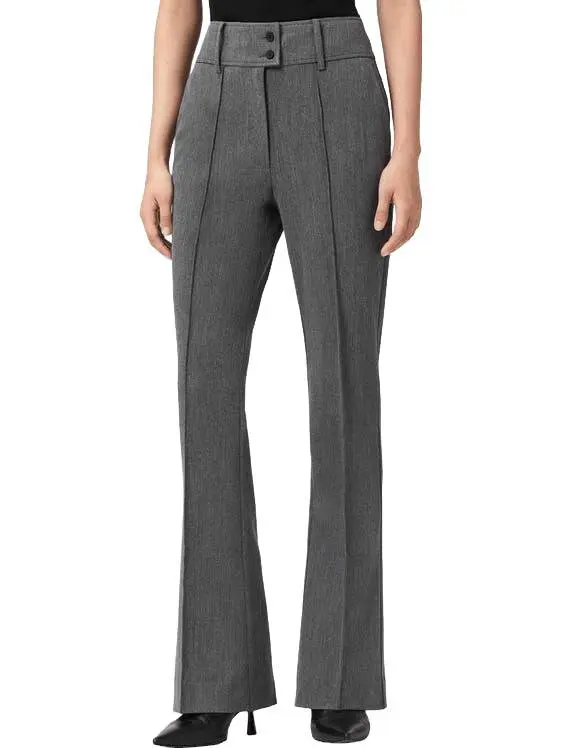 ALLSAINTS Astra Pleated Flare Leg Trousers - Grey