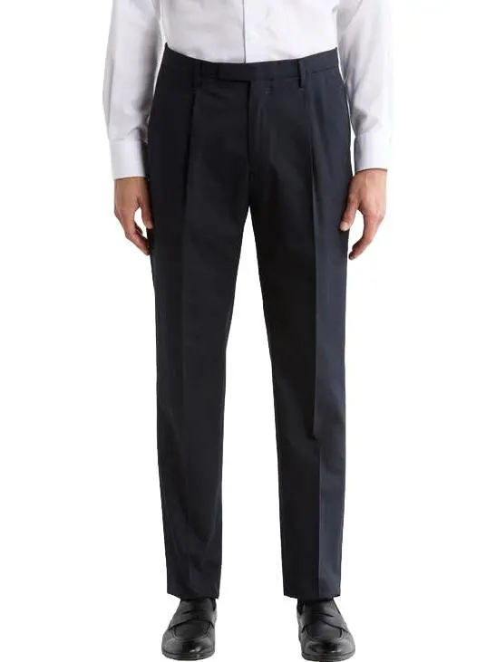 Boglioli Relaxed Pleated Trousers - Navy