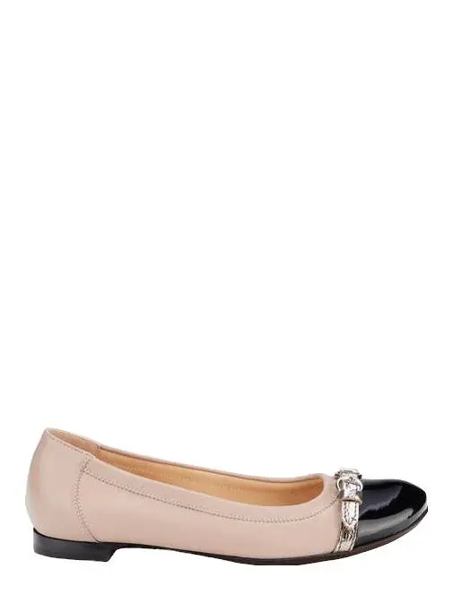Agl Monika Cap Toe Ballet Flat - Beige Nappa