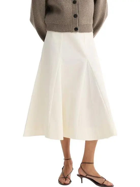 RÓHE Sculptural Cotton A-line Skirt - Paper White