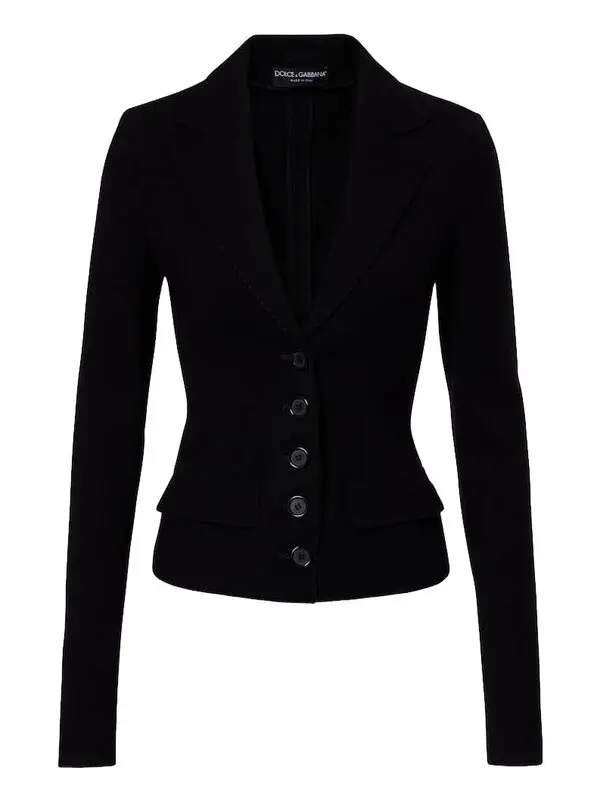 Dolce & Gabbana Wool-blend Canvas Jacket - Black