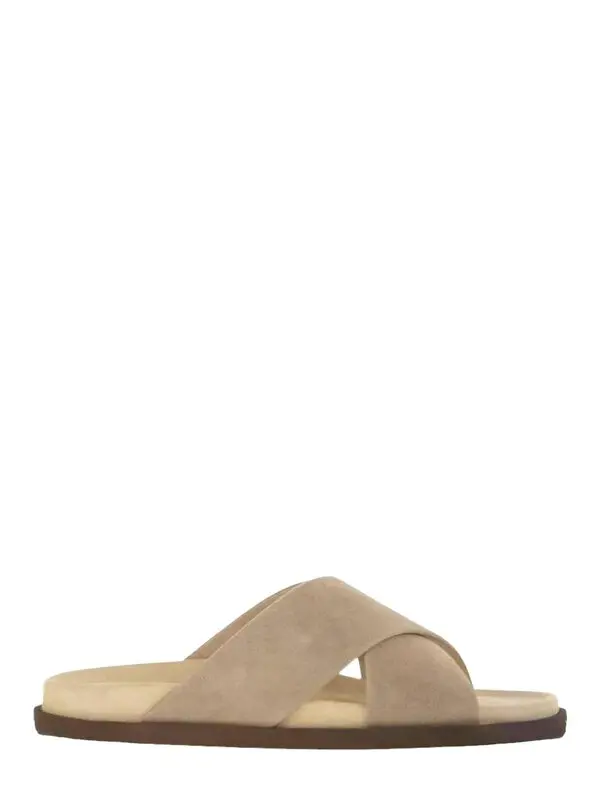 Brunello Cucinelli Crossover-strap Suede Sandals - Neutrals