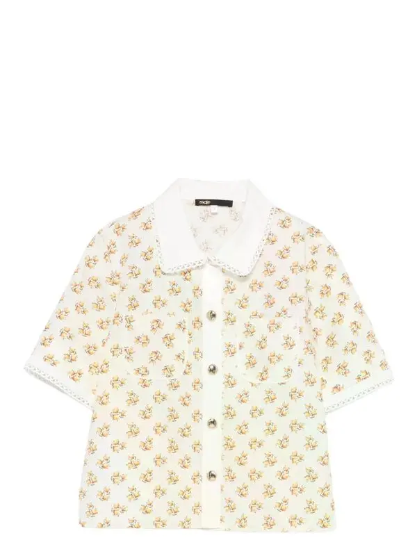 Maje Floral Print Shirt - Neutrals