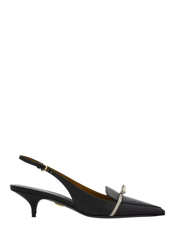 FERRAGAMO 40mm Pointed Bow-detail Slingback Pumps - Black