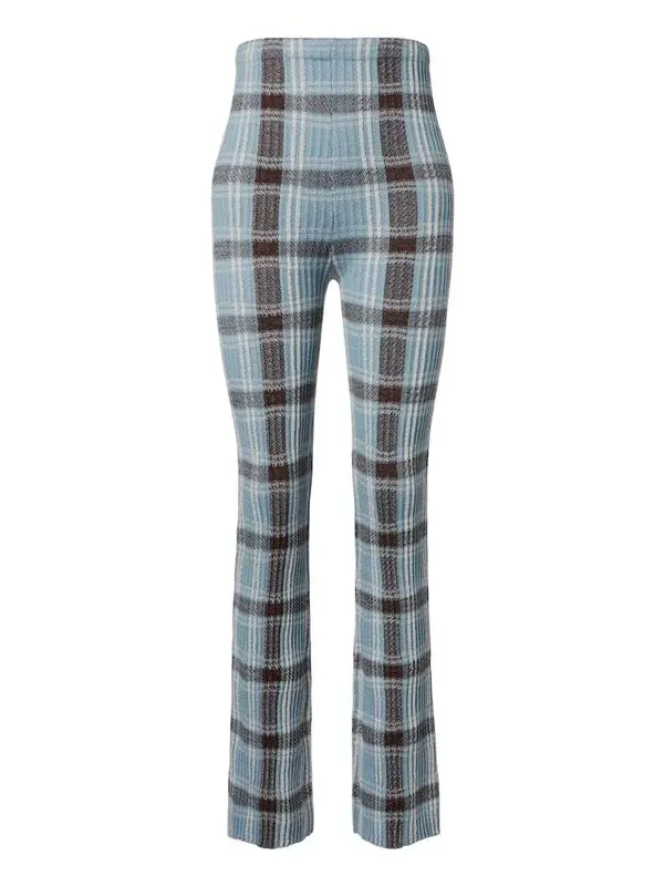 Acne Studios Checked Wool-blend Slim Pants - Blue
