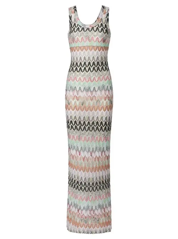 Missoni Sequined Knitted Lamé Gown - Multicoloured