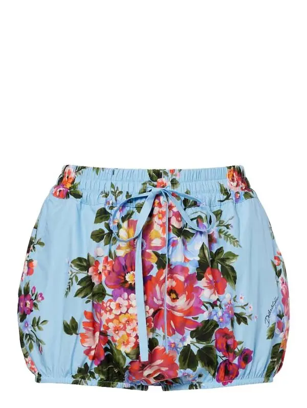 Dolce & Gabbana Floral Cotton Poplin Shorts - Blue