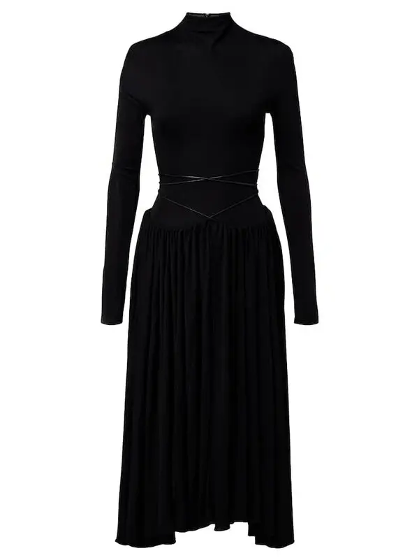 Alaïa Jersey Midi Dress - Black