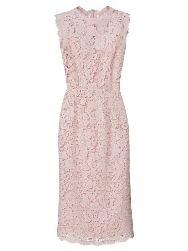Dolce & Gabbana Cotton-blend Lace Cocktail Dress - Pink