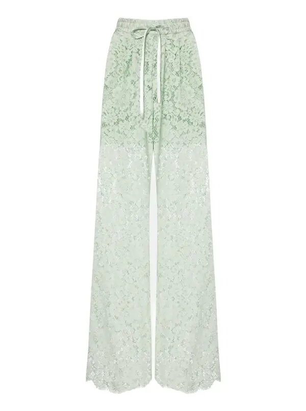 Dolce & Gabbana Lace Wide-leg Pants - Green