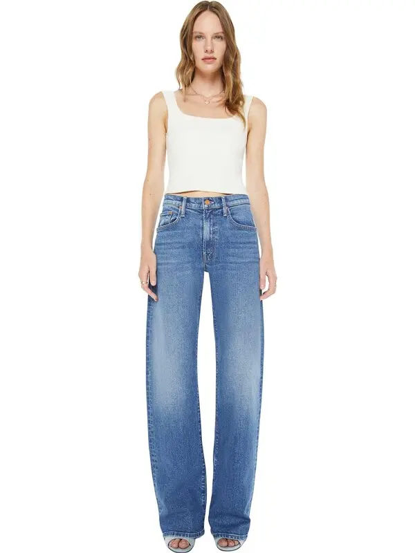 MOTHER Mid Rise Wide Leg Jeans - Blue