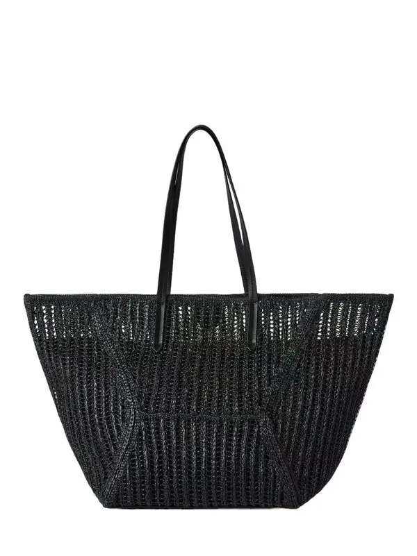 Brunello Cucinelli Raffia Tote Bag - Black