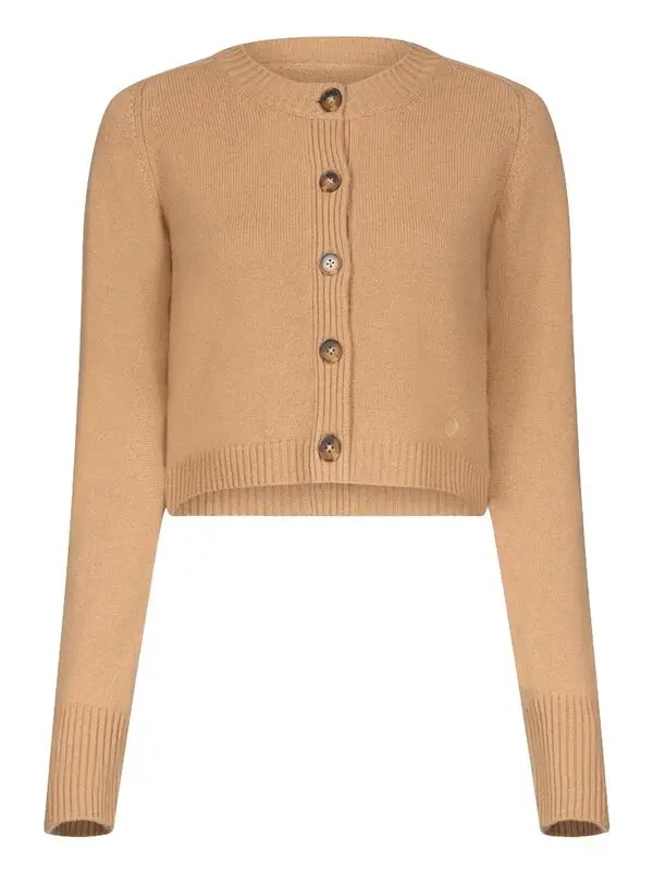 Loulou De Saison Zephir Cropped Cashmere Cardigan - Camel
