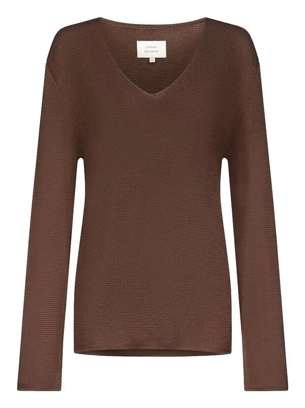 Loulou De Saison Saya V-neck Sweater - Brown