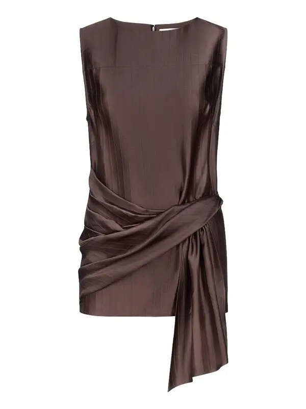 Loulou De Saison Fonda Draped Top - Brown