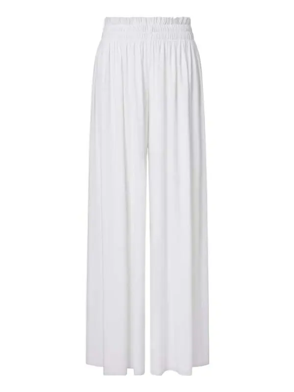 Norma Kamali Gathered Wide-leg Pants - White