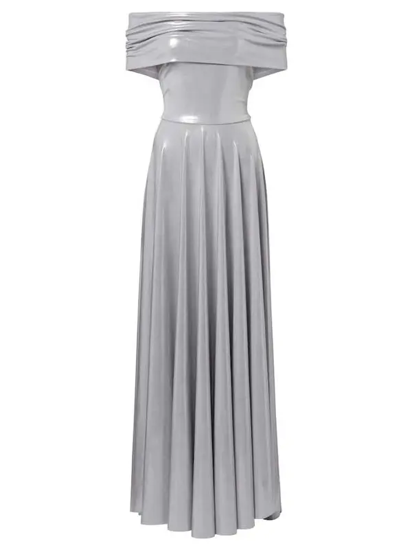Norma Kamali Off-shoulder Gown - Silver