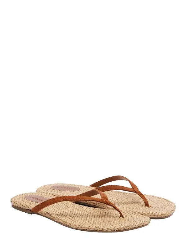 Staud Freja Suede Thong Sandals - Brown