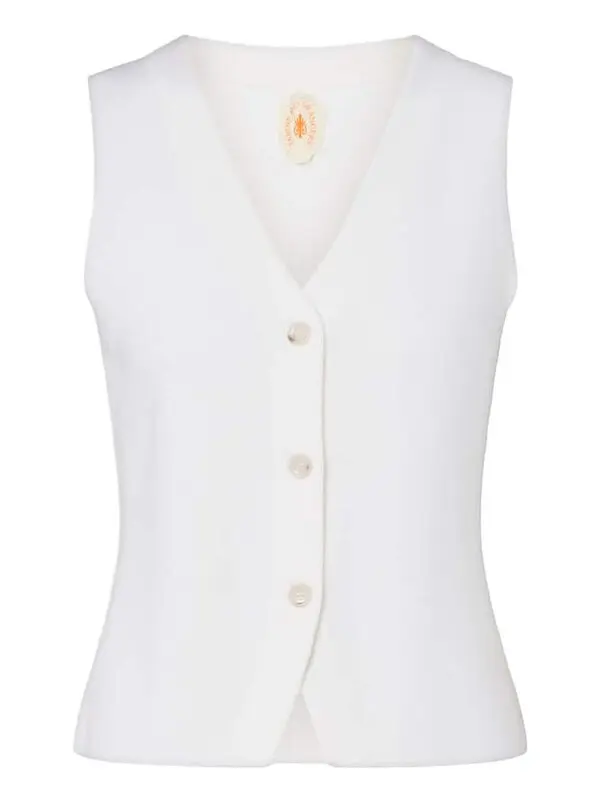 Jardin Des Orangers Virgin Wool Buttoned Vest - White