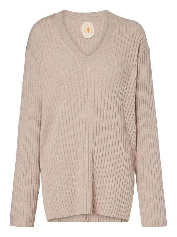 Jardin Des Orangers Ribbed-knit Cotton And Cashmere Sweater - Beige