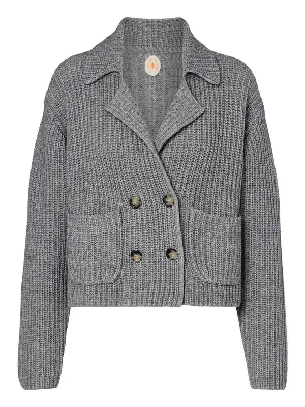 Jardin Des Orangers Cotton And Cashmere Double-breasted Cardigan - Grey