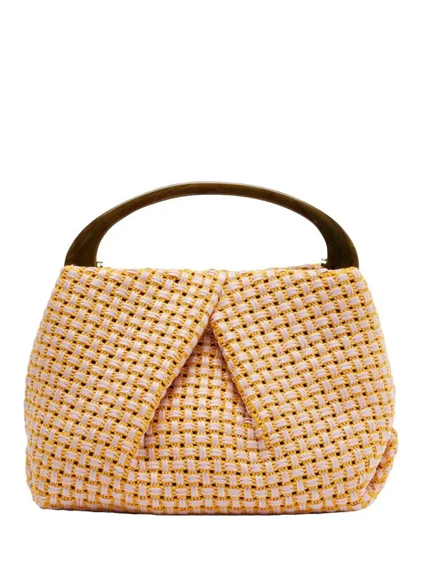 Dries Van Noten Woven Raffia-effect Top-handle Bag - Multicoloured
