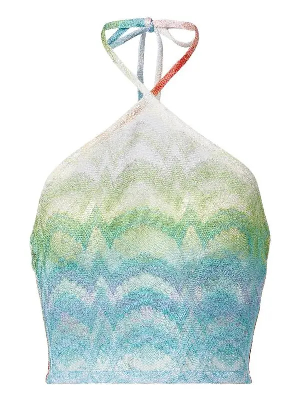 Missoni Knitted Tie-neck Top - Multicoloured